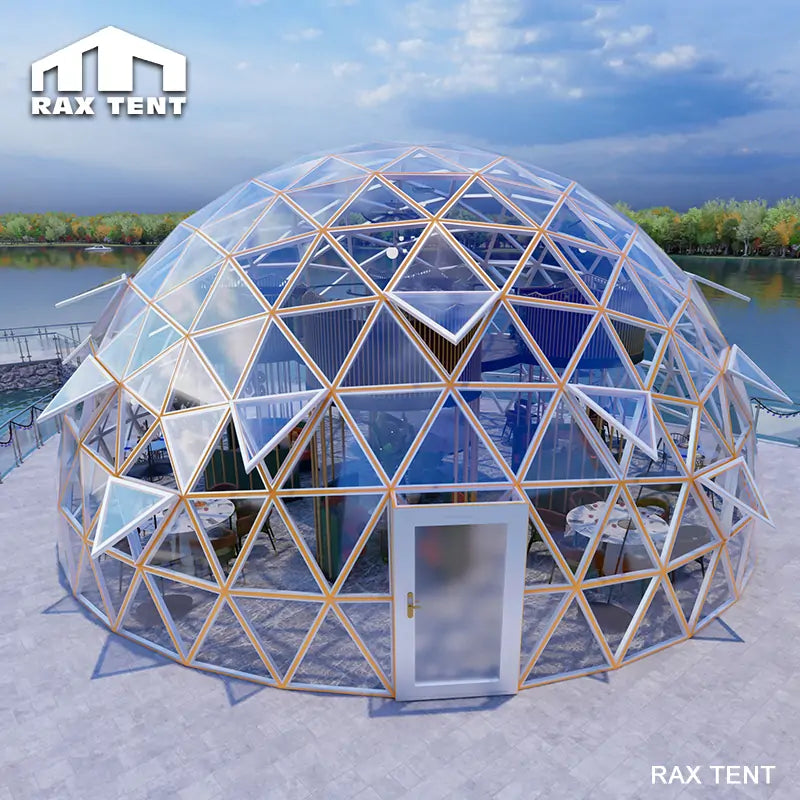 Geodesic 15M Glass House Dome for Outdoor Restaurant – RAX TENT