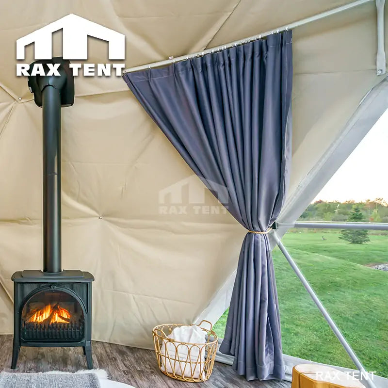 7M Geodesic Dome Tent with Kitchen and Bathroom in Lakeside – RAX TENT