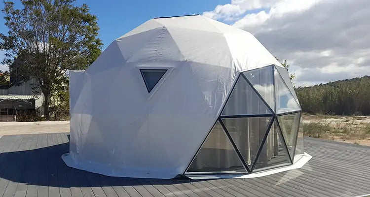 6M Mixed Dome Tent PVC Glass Tent with Panoramic View for Outdoor Glam ...